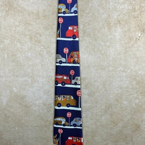 80's School Bus Print Tie, Renaissance Hand Made - Etsy