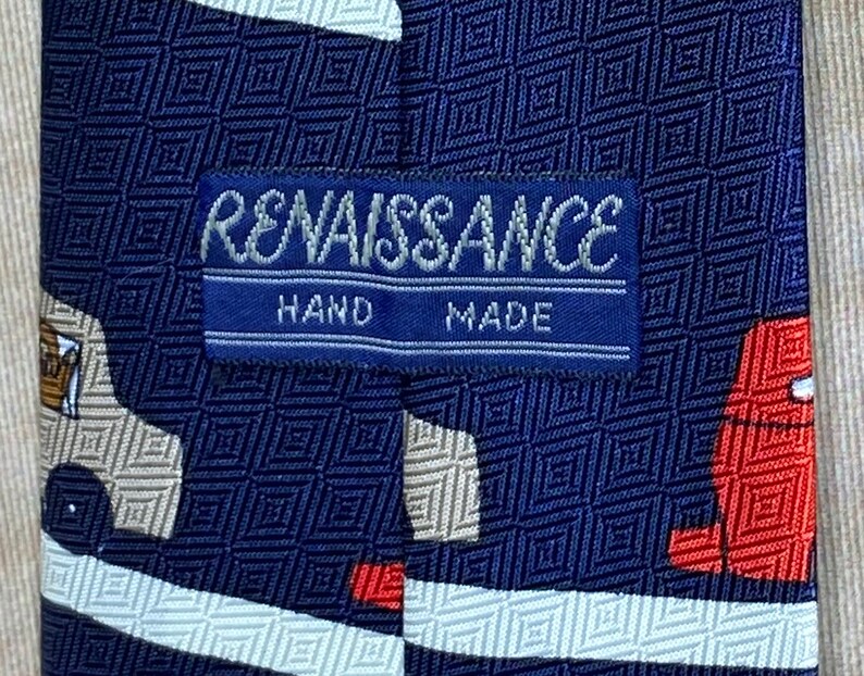 80's School Bus Print Tie, Renaissance Hand Made - Etsy