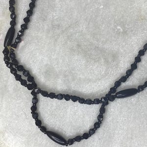 Vintage Jet Rope Necklace, 20s/30s Jet Rope Necklace, Faceted Black Jet ...