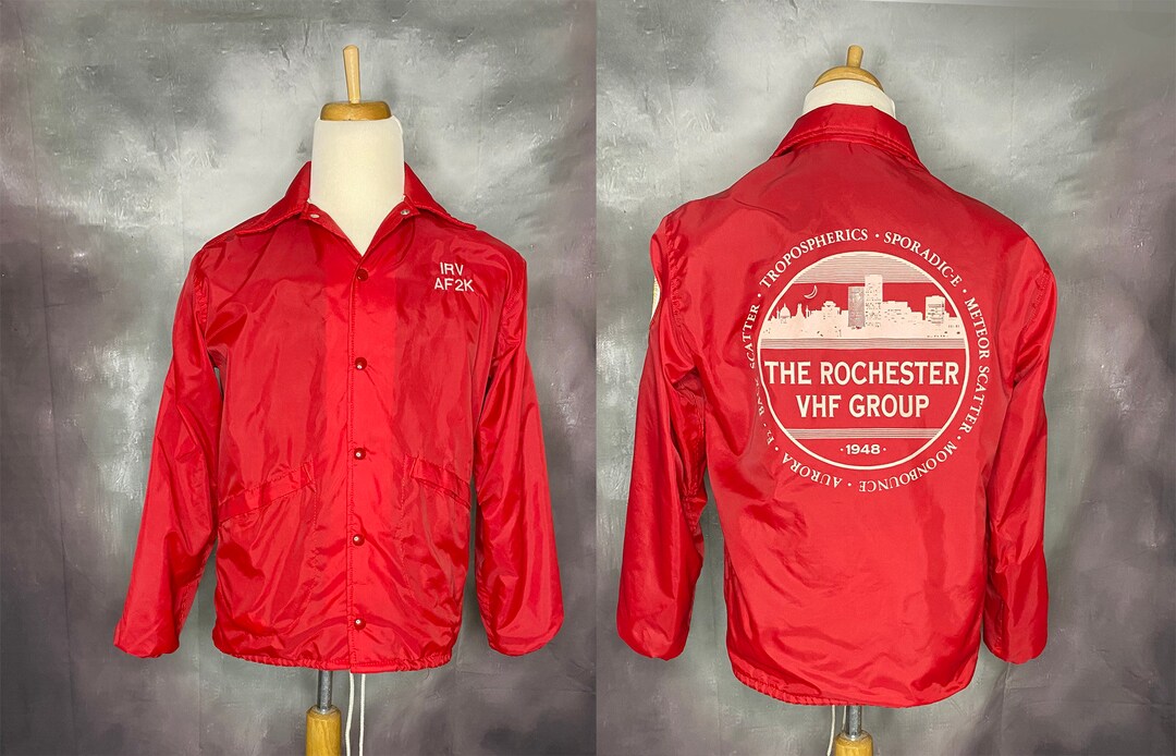 Vintage Red Nylon Windbreaker, Rochester Radio Repeater Association ...