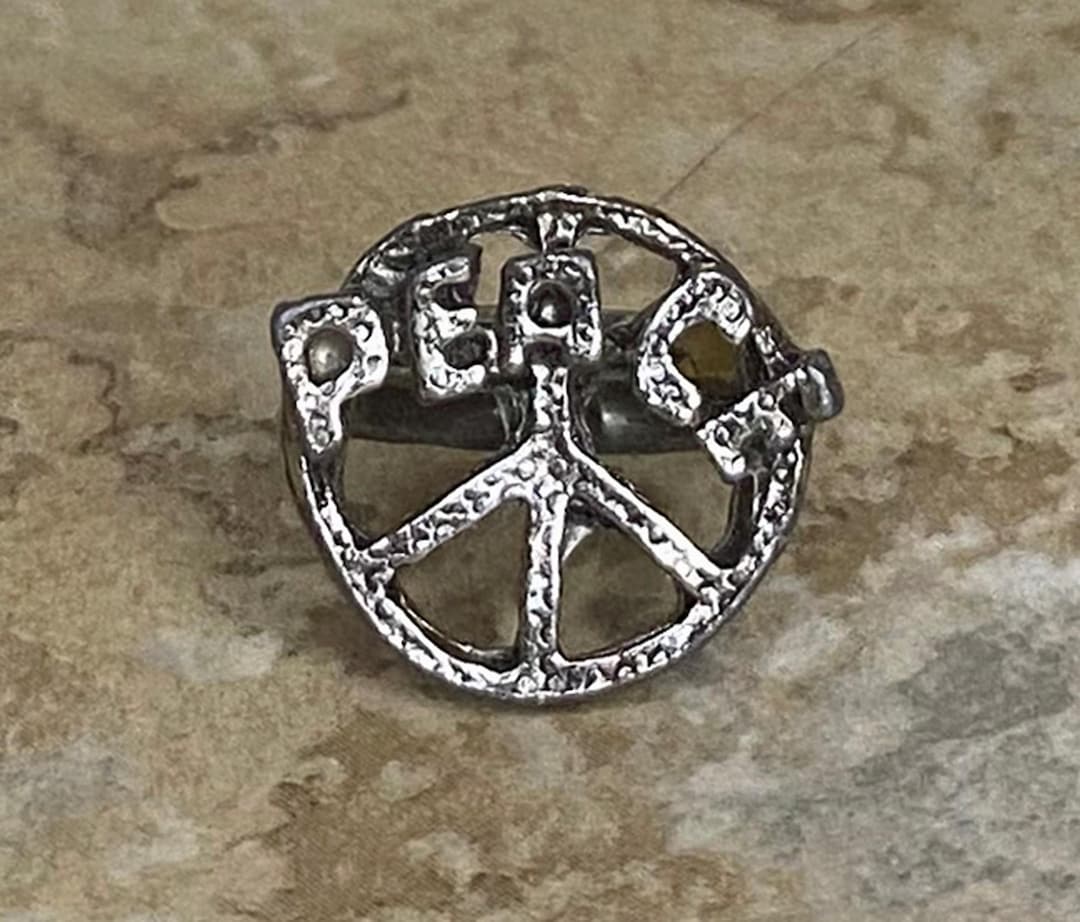 Vintage Peace Ring, Peace Sign Ring, Peace and Sign Ring, Peace Ring ...