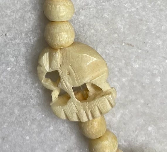 Vintage Necklace, 60's Bone Necklace, Carved Bone Nec… - Gem
