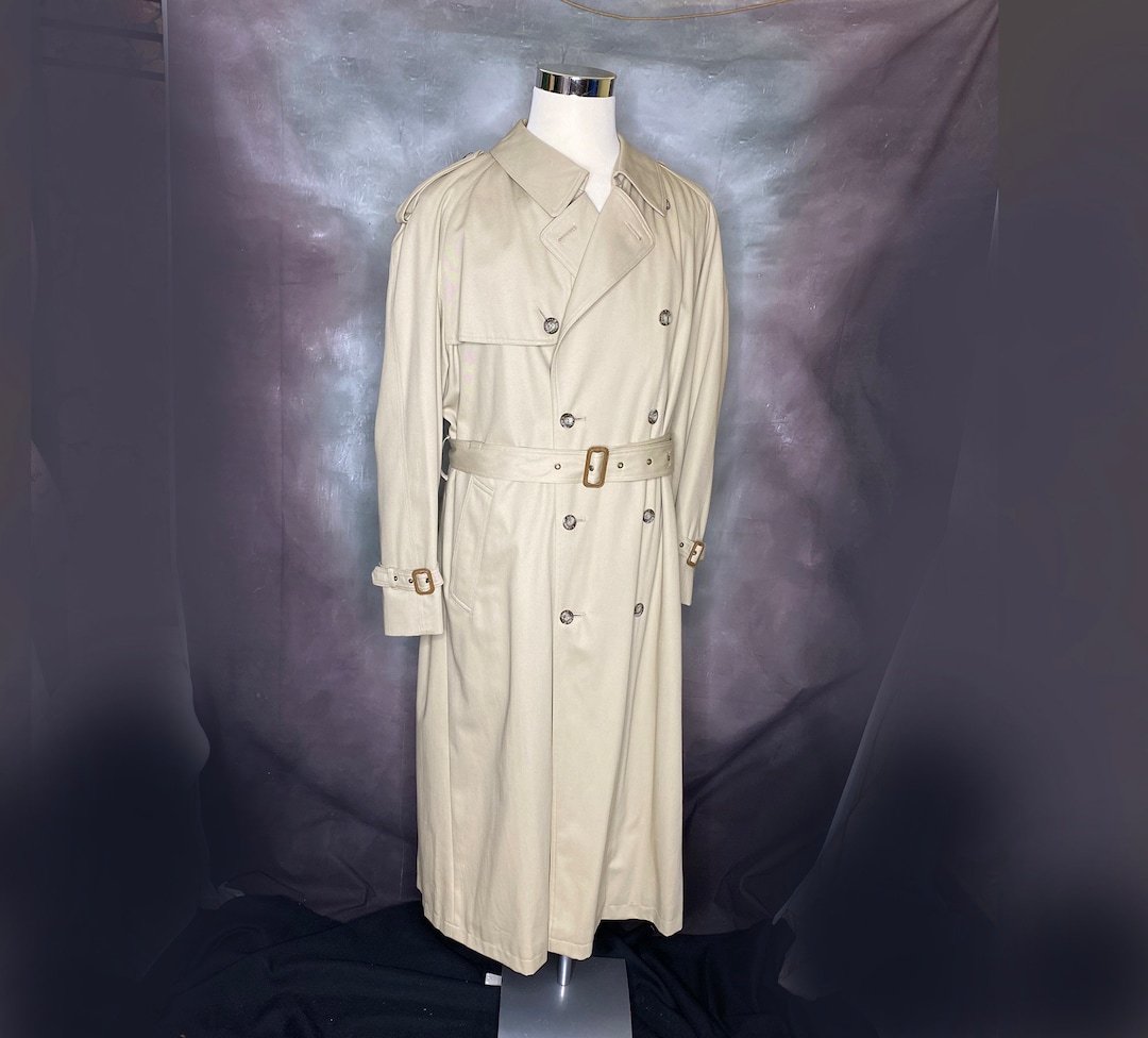 Hickey Freeman Khaki Trench Raincoat,90s Hickey Freeman Khaki Raincoat ...