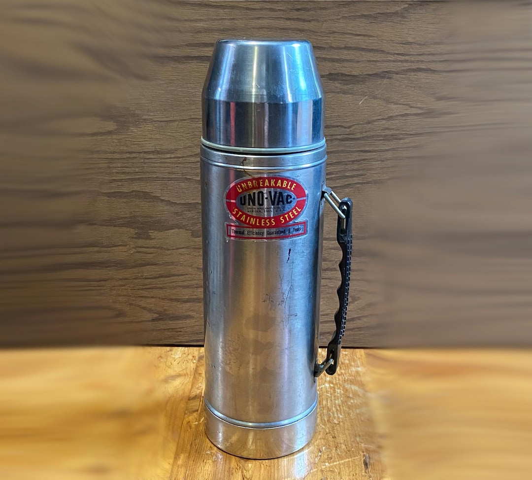 Vintage Uno-vac Thermos, 60s Uno-vac Thermos, Stainless Steel Thermos,1 ...