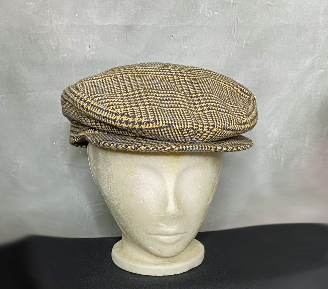 80's Brown Plaid Wool Newsboy/cabby Cap, Unisex , Country Squire - Etsy
