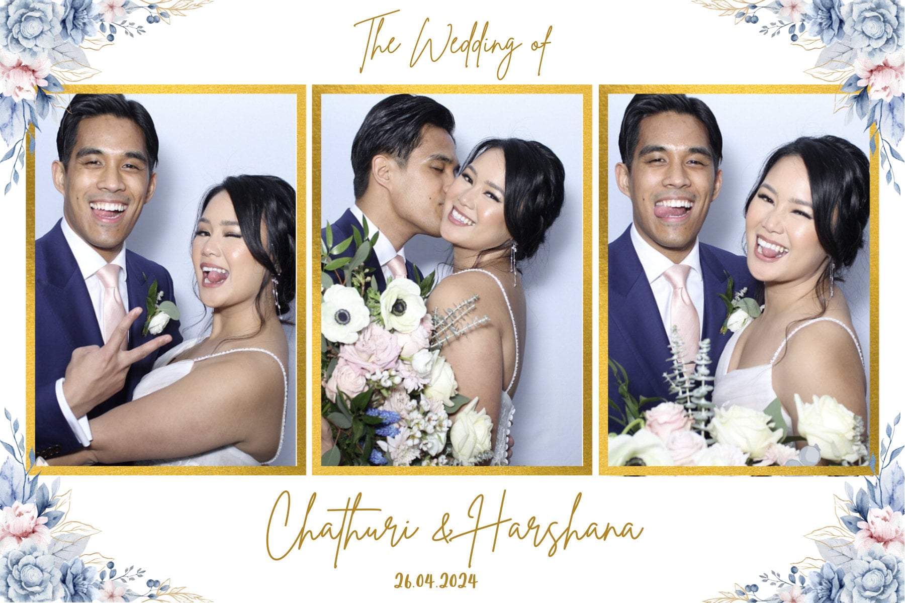 Photobooth Template 4x6 Pink Blue Pastel Gold Border Overlay Portrait 3 ...