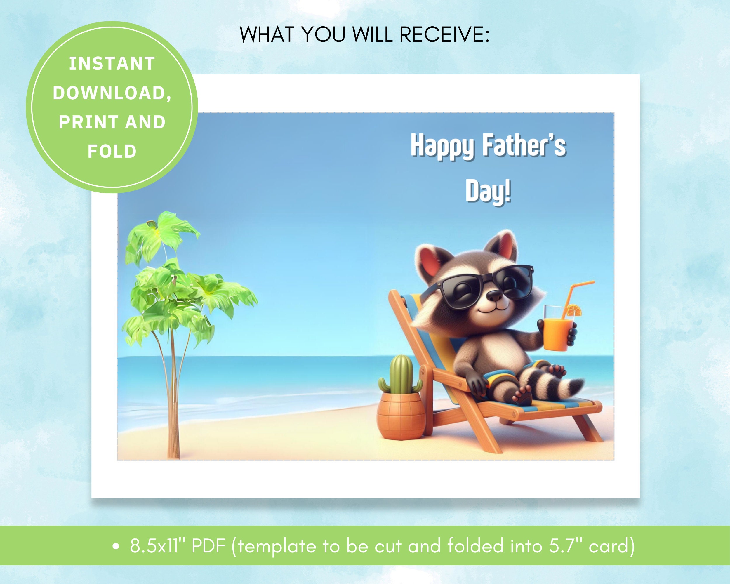 Happy Father's Day Card, Digital Download, Happy Father's Day, Instant ...