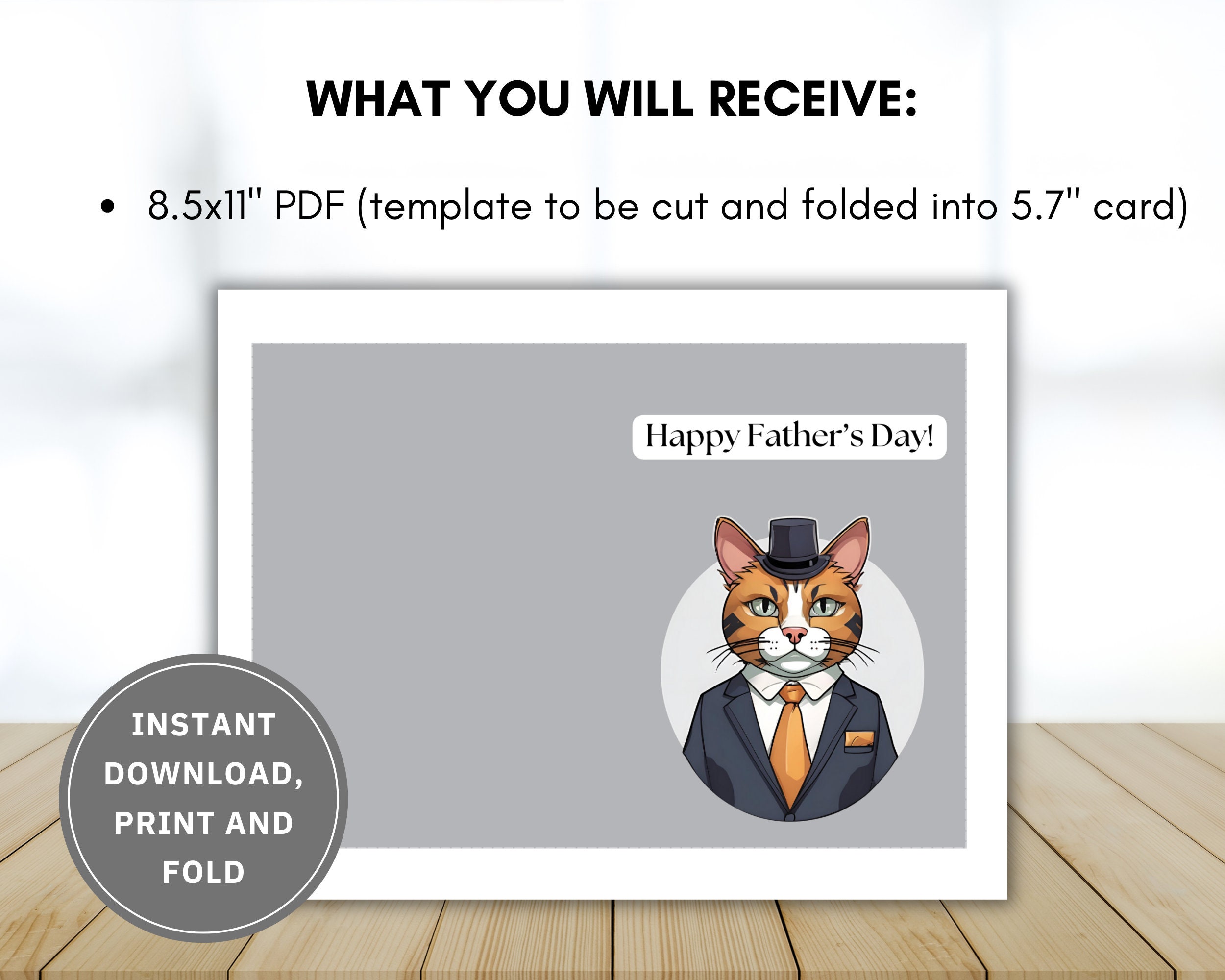 Happy Father's Day Card, Digital Download, Happy Father's Day, Instant ...