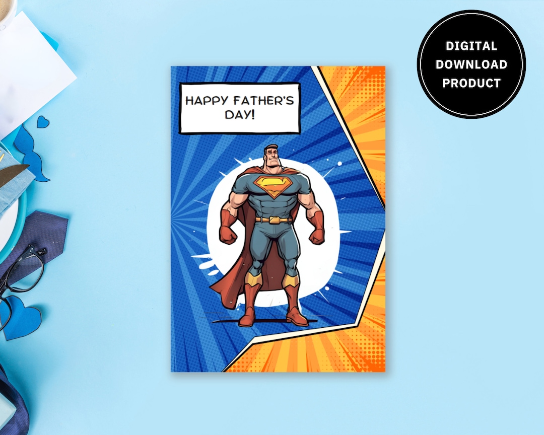 Happy Father's Day Card, Digital Download, Printable, Foldable, Father ...