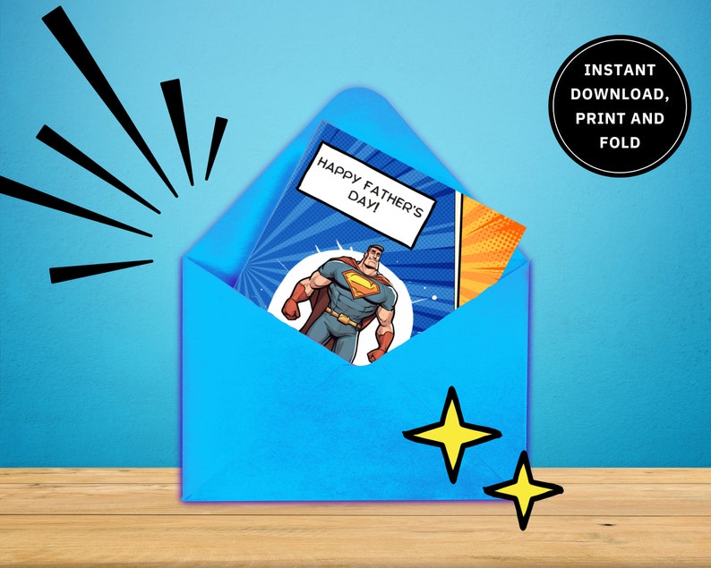 Happy Father's Day Card, Digital Download, Printable, Foldable, Father ...