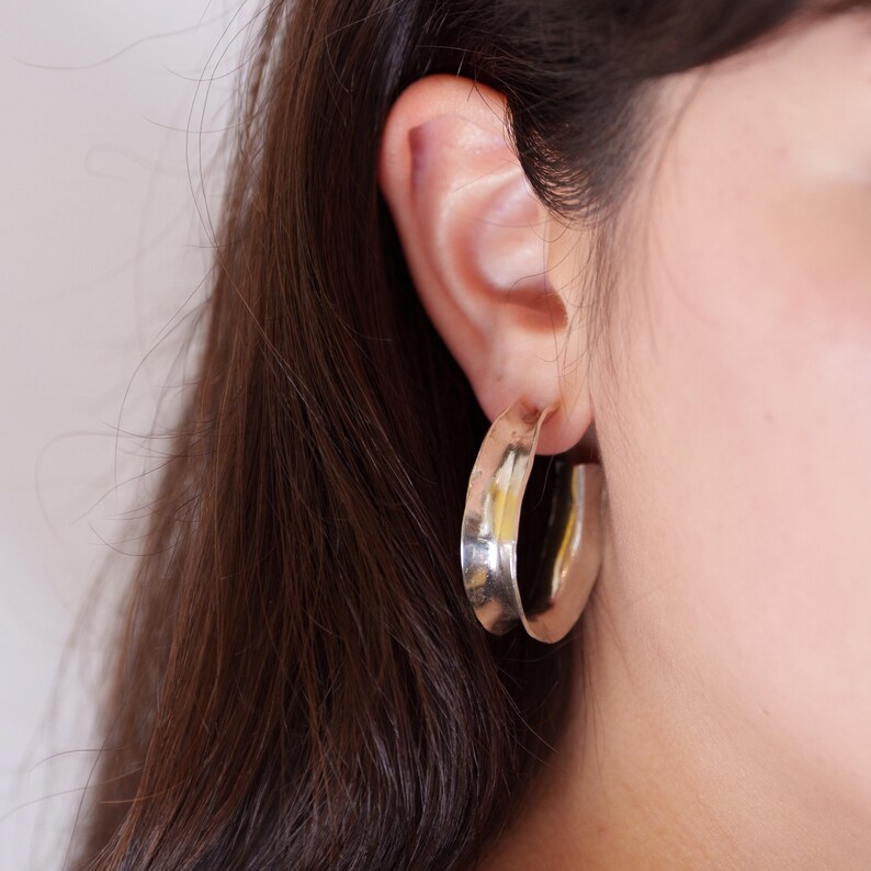 Inside Out Hoop Earrings, Handmade, Made to Order , Sterling Silver - Etsy