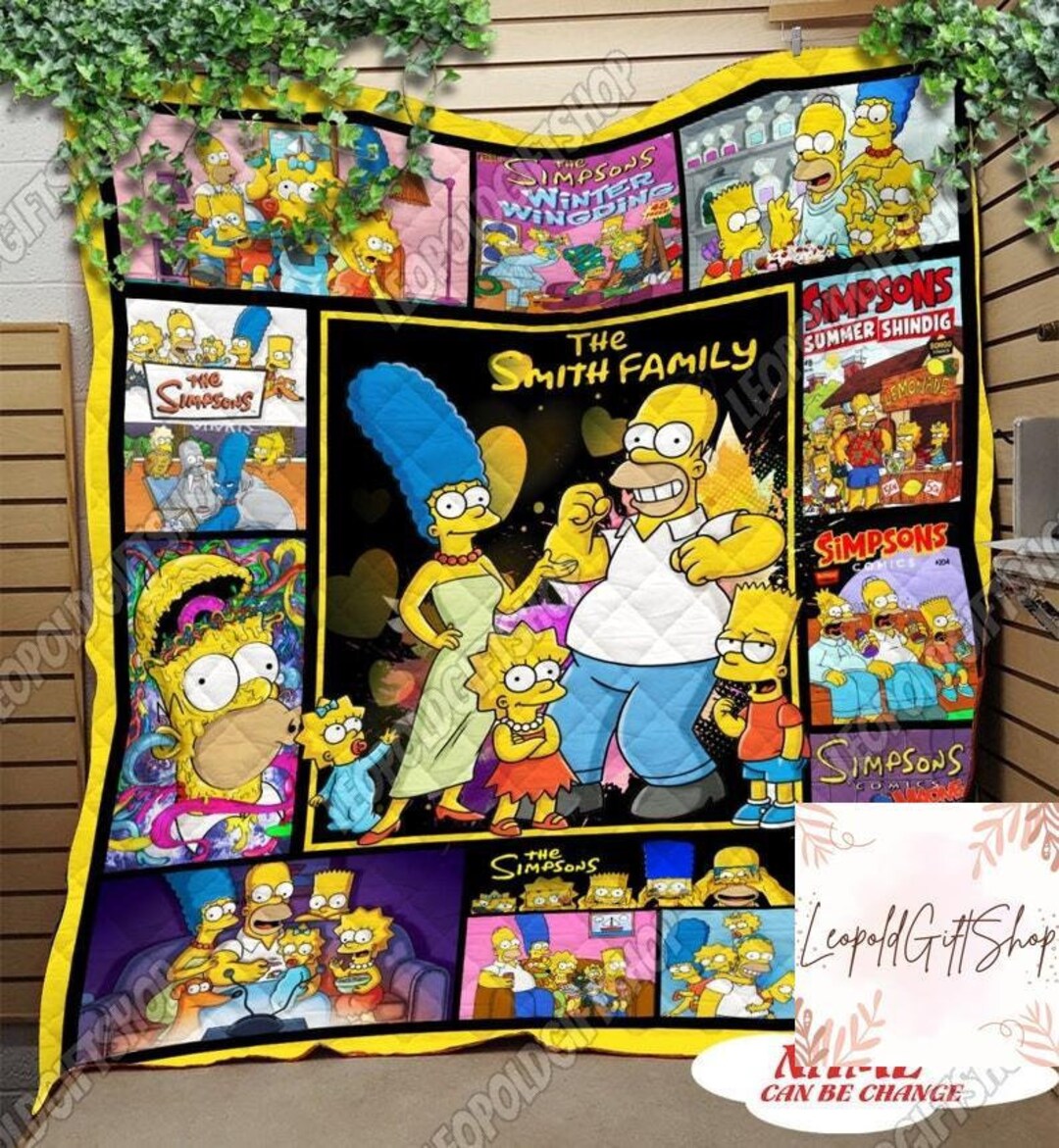 The Simpsons Family Cartoon Quilt, Personalized Quilt, Custom Simpsons ...