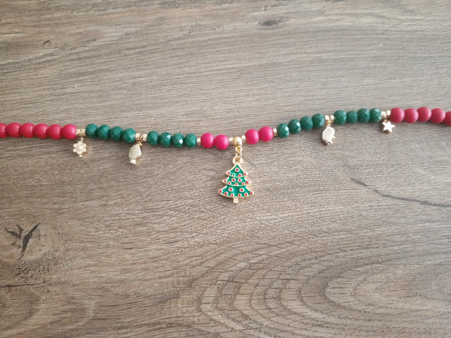 New Year's Luck Necklace, Natural Stone and Gold Plated Charms,handmade ...