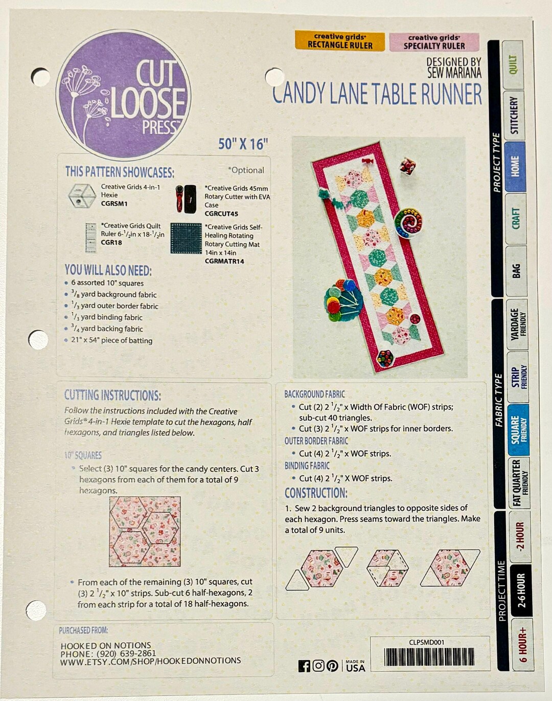 Candy Lane Table Runner Pattern. Use With Creative Grids New 4-in-1 ...