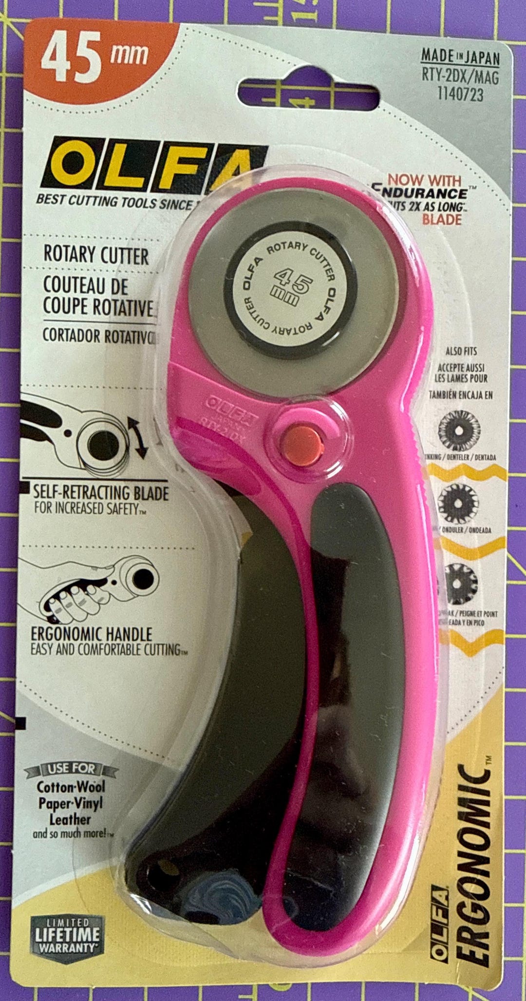 OLFA 45mm Ergonomic Rotary Cutter-magenta - Etsy