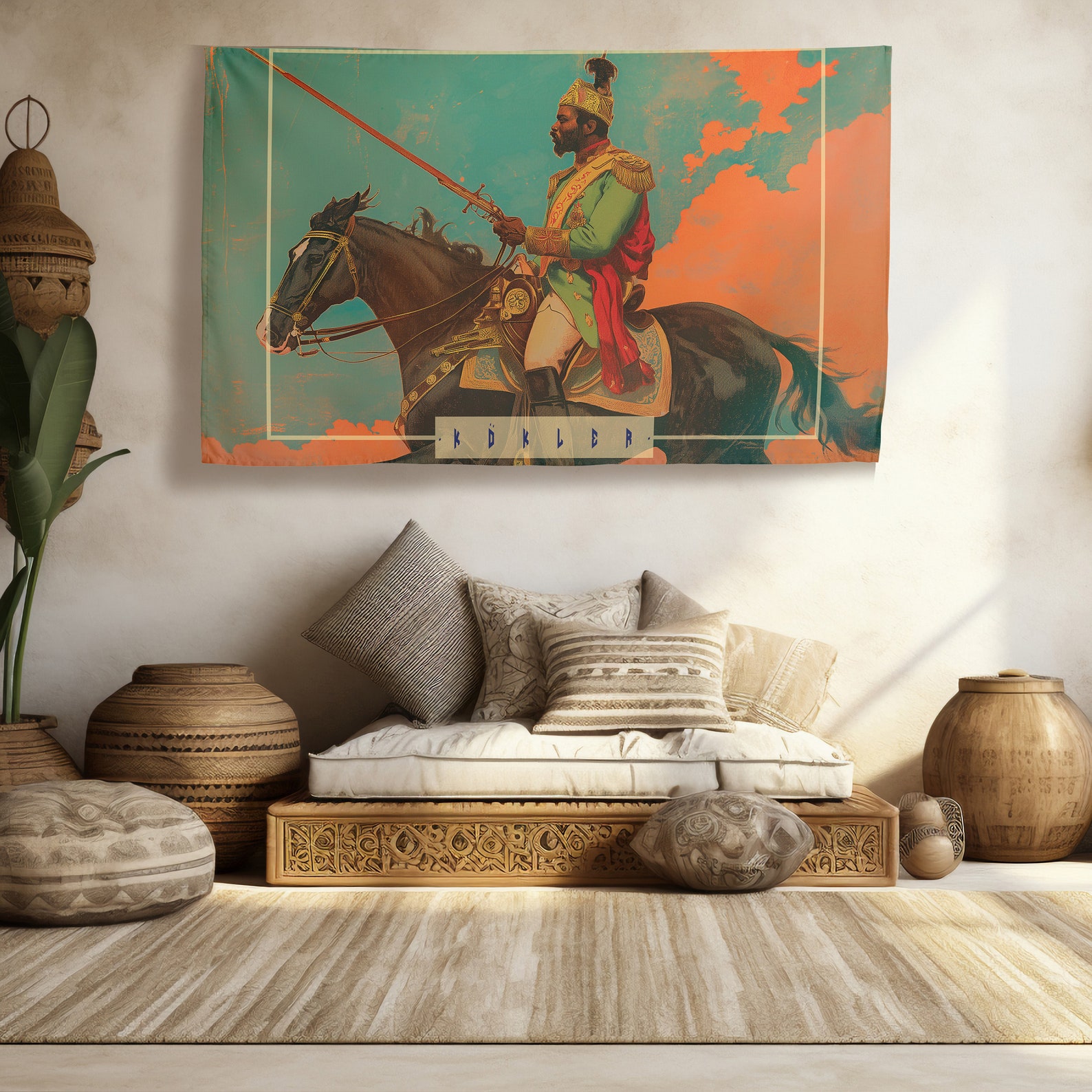 WALL Decor Medieval Tapestry, Horseman Knight Wall Art, Cultural ...
