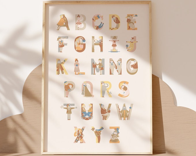 Alphabet Chart Pink, PRINTABLE Educational Poster, DIGITAL DOWNLOAD ...