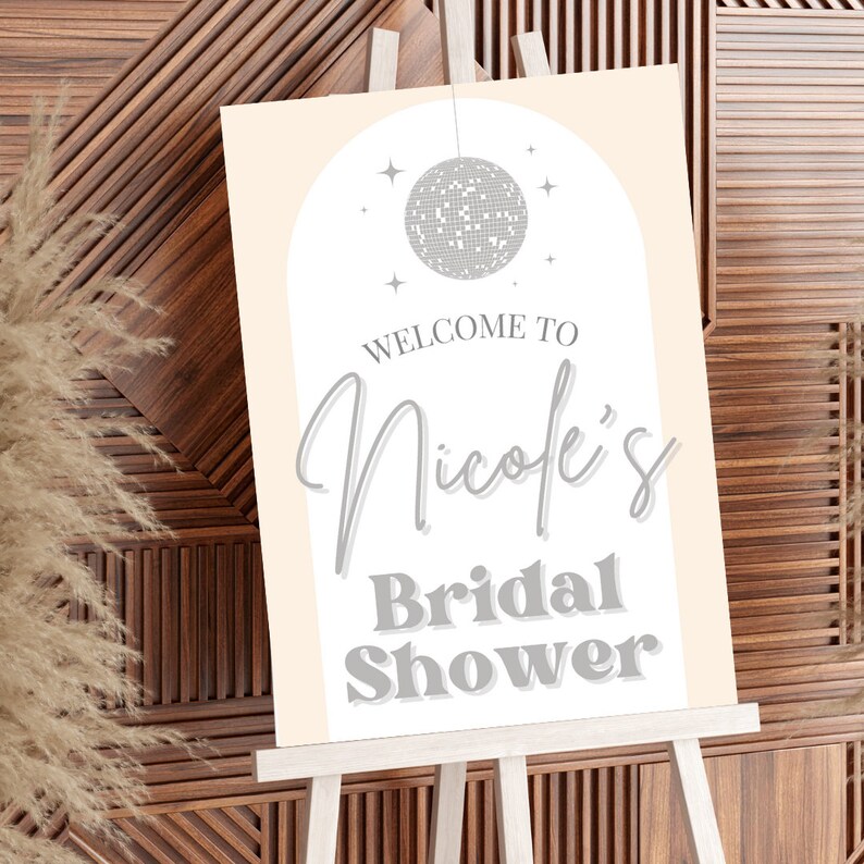 Disco Welcome Sign, Disco Shower, Editable, Custom Disco Welcome Sign ...