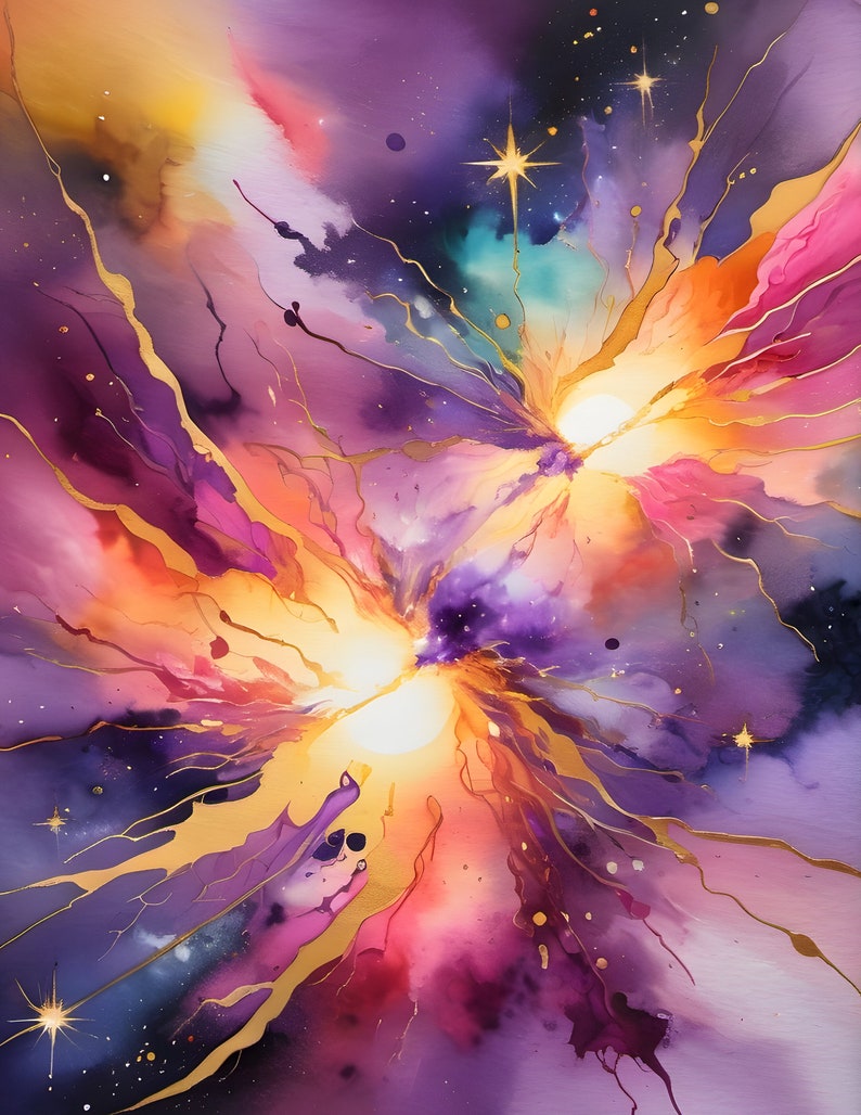 Celestial Radiance, Digital Art, Printable Pages, 8.5x11, Instant ...