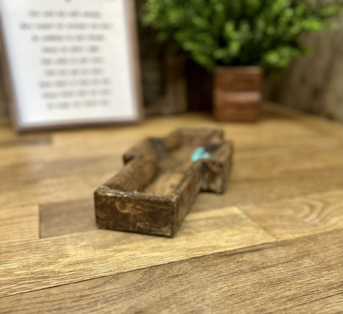 Cross Dough Bowl, Cross Wall Decor, Turquoise Wall Decor, Religious ...