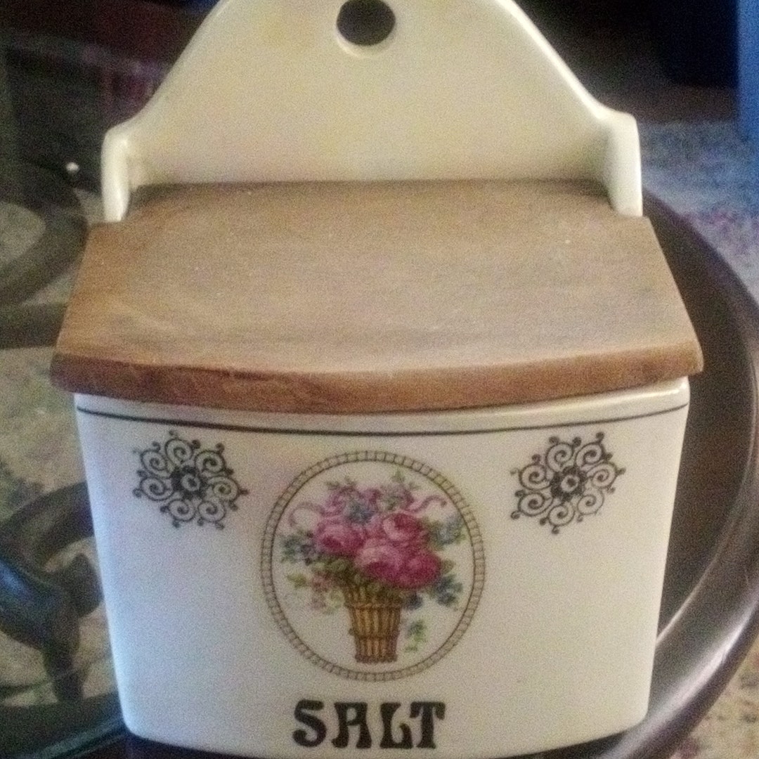 Vintage Czechoslovakia Porcelain Floral Salt Box - Etsy