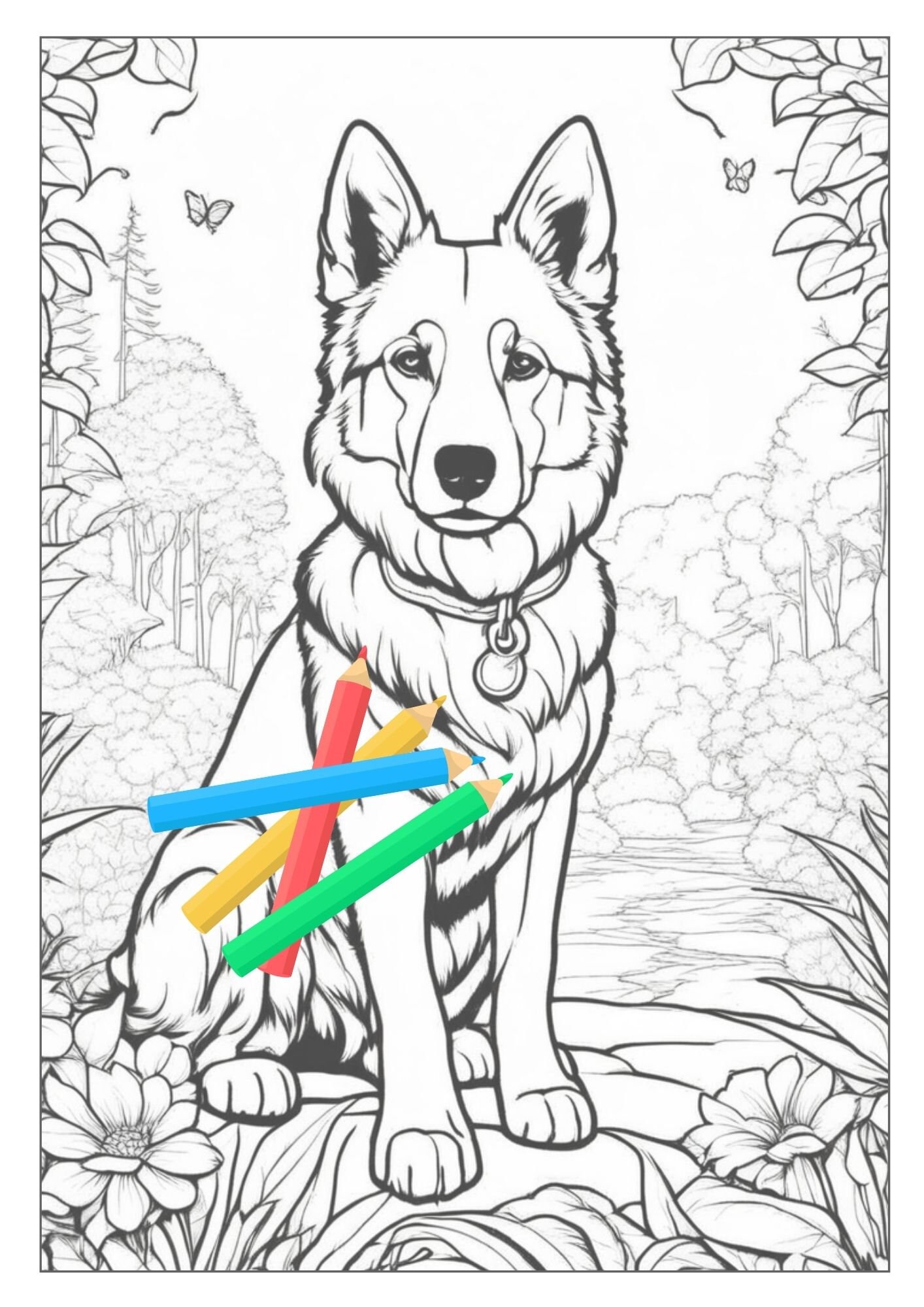 PDF 22 Printable Dog Coloring Pages for Kids and Adults,dog Coloring ...