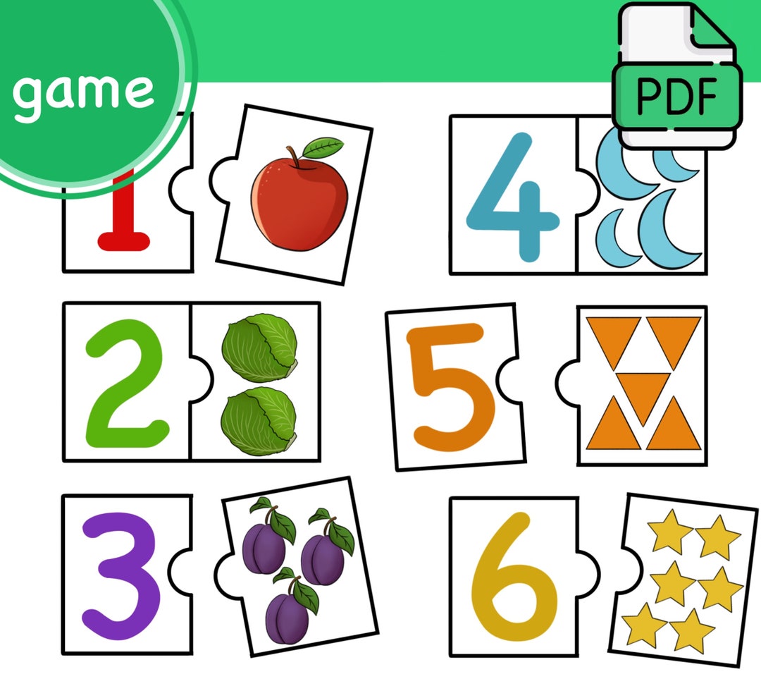 Montessori Cards, Puzzles Game, Learning Game, PDF File, Numbers Cards ...