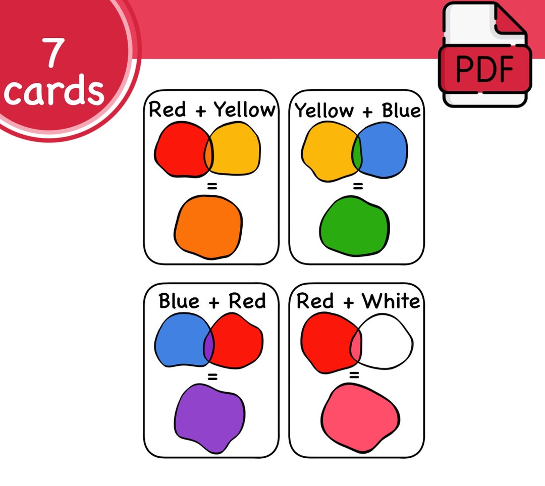 Hand-drawn Color Mixing Montessori Cards for Kids (PDF File) - Etsy