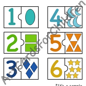 Montessori Cards, Puzzles Game, Learning Game, PDF File, Numbers Cards ...