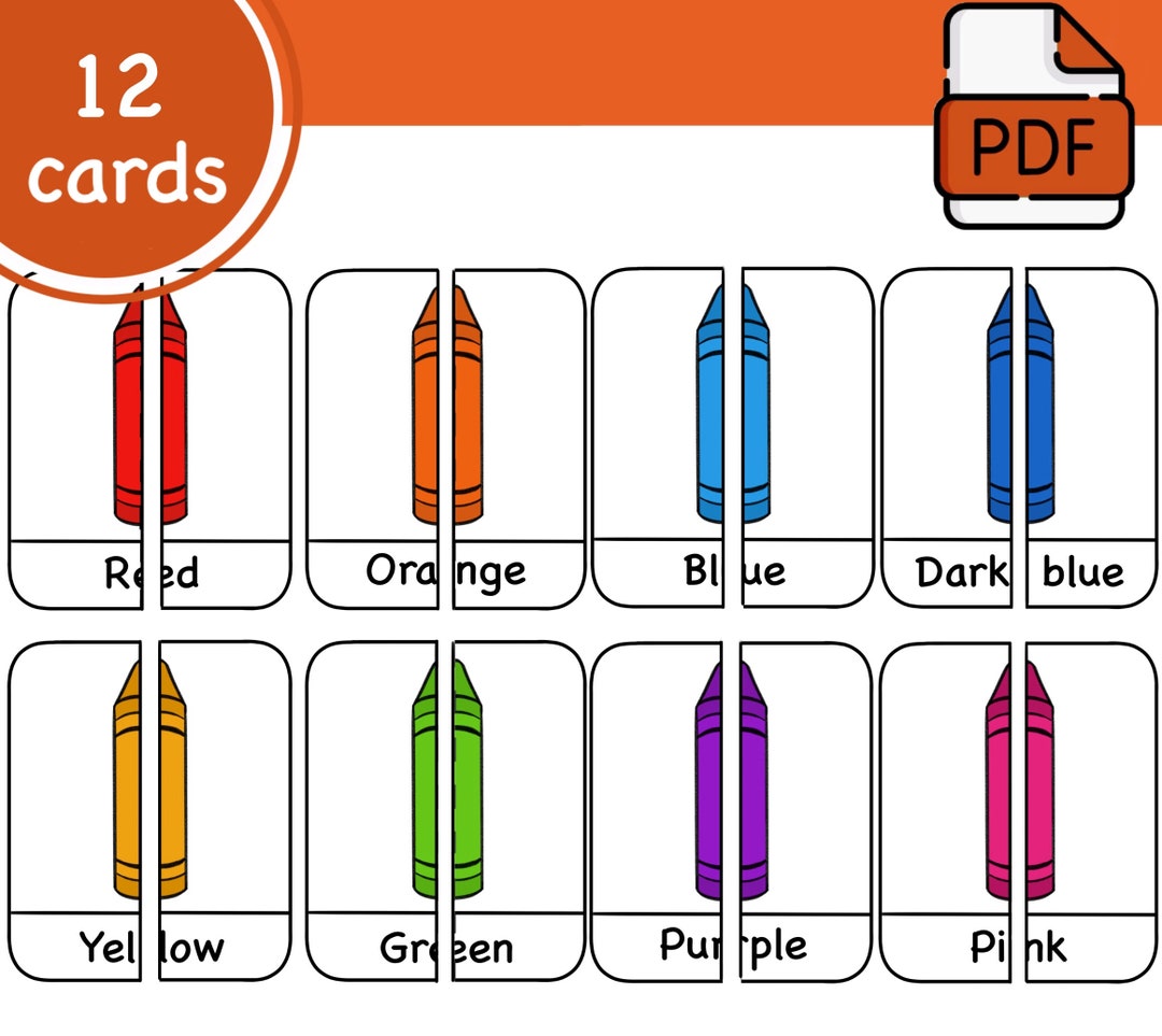 Montessori Color Flash Cards, Hand-drawn Learning Cards (PDF File) - Etsy