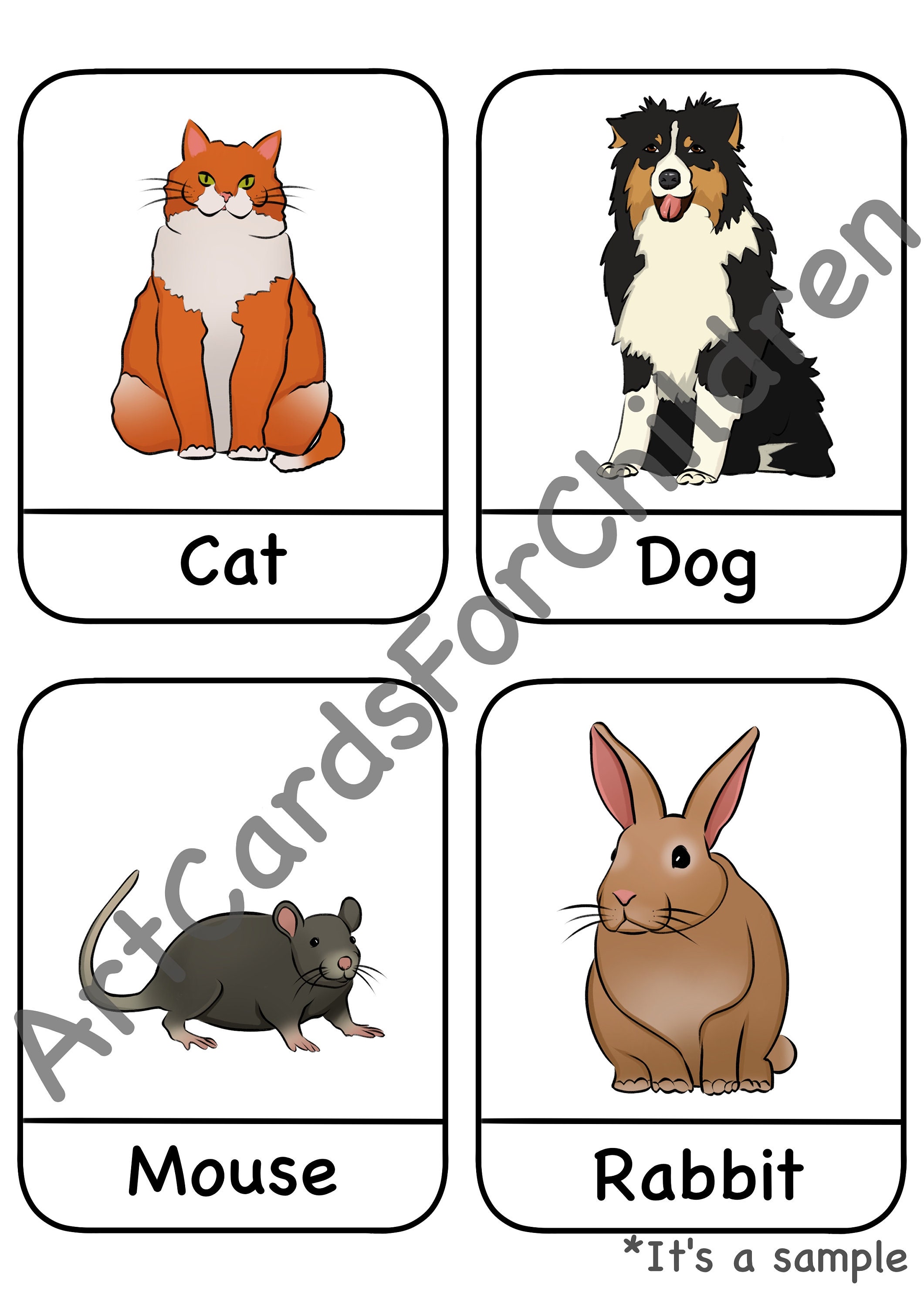 Montessori Cards, Flash Cards, Learning Cards, PDF File, Farm Animals ...