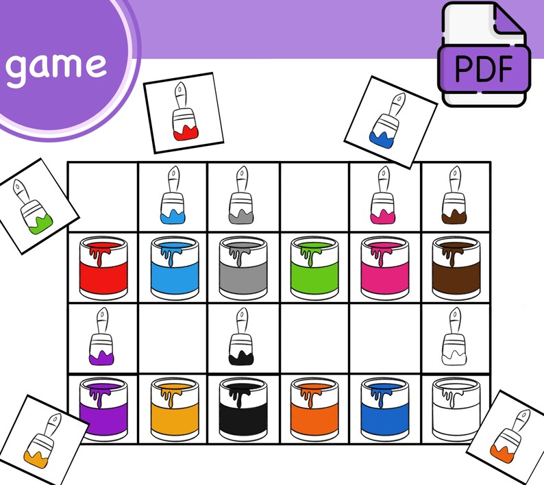 Montessori Cards, Montessori Game, Learning Game, PDF File, Colour ...