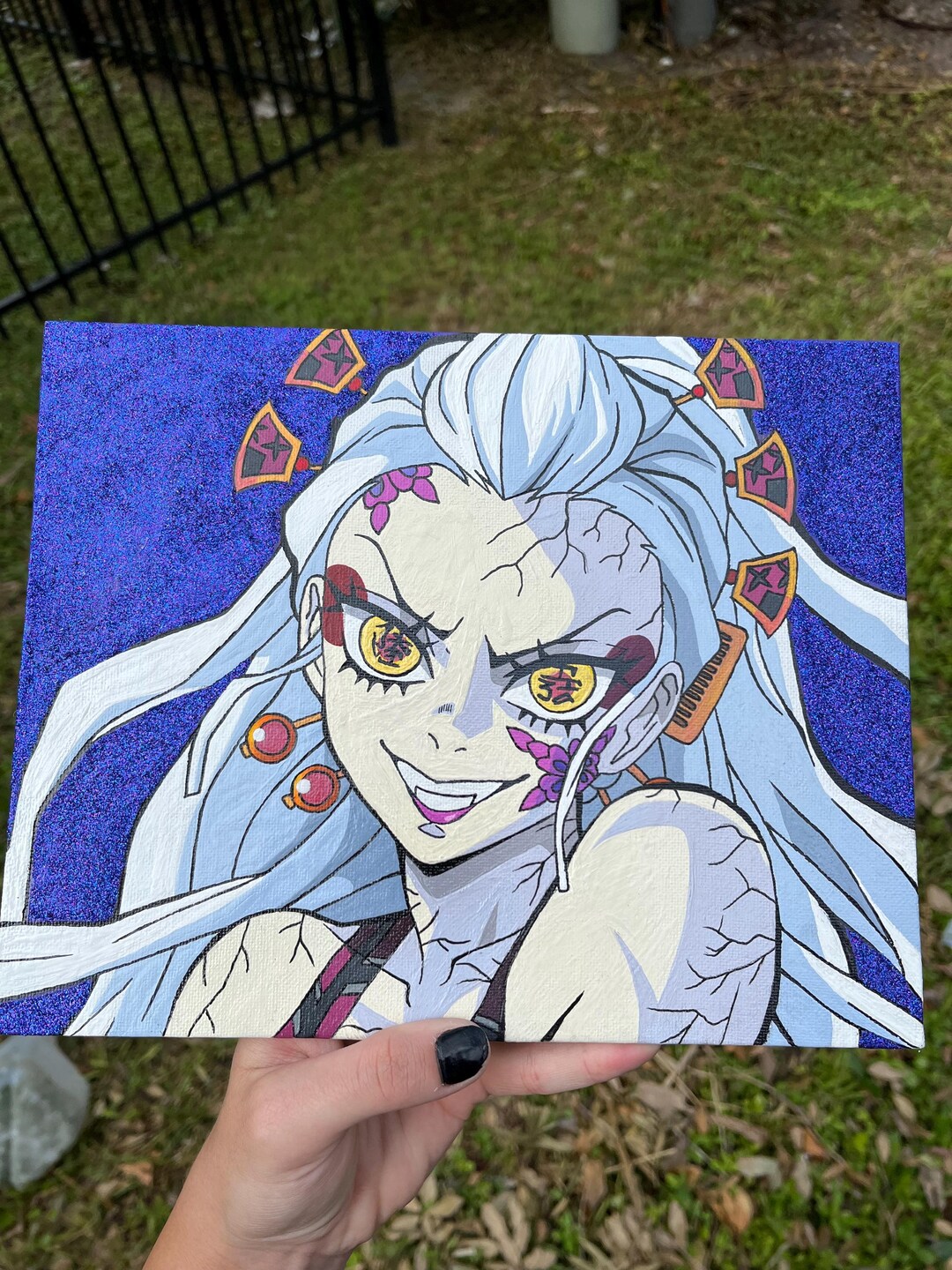 Daki Demon Slayer Upper Rank Demon Color-shift Painting - Etsy