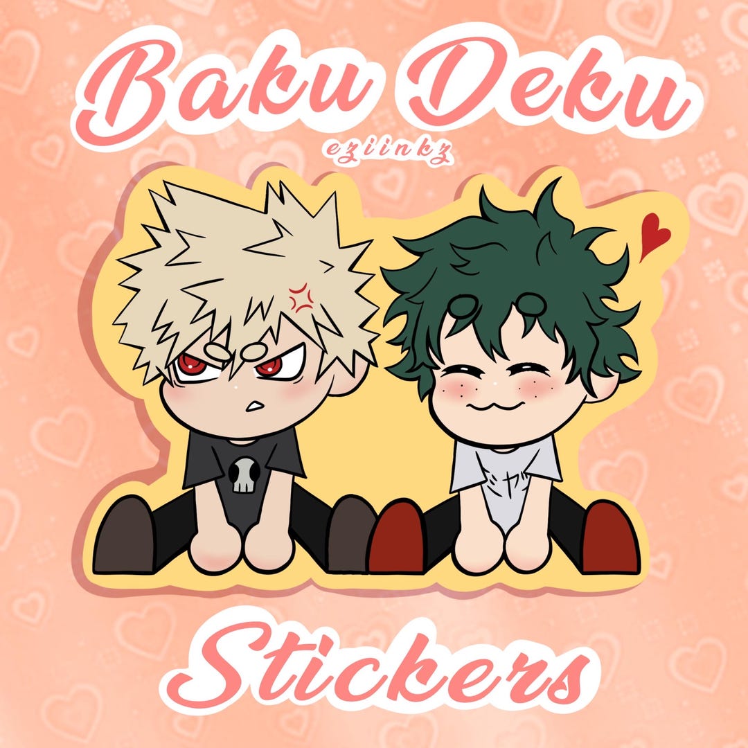 Baku Deku Holographic Stickers!! Bakugo and Izuku Heart Holo Stickers ...