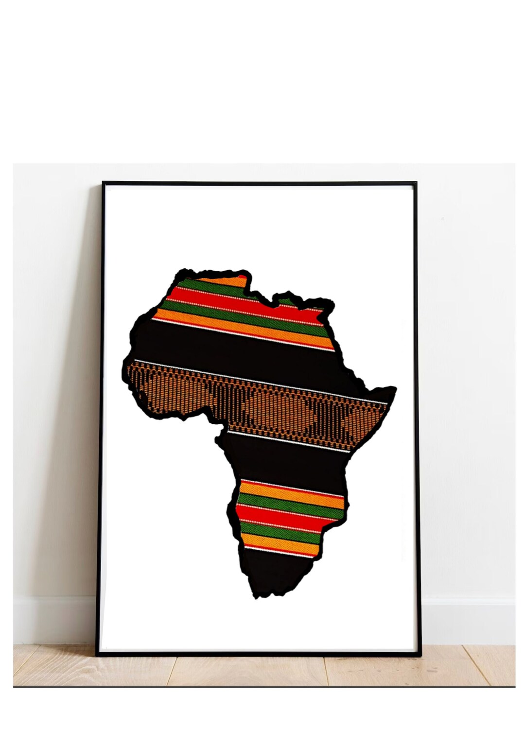 AFRICA MAP Art, Africa Fabric, African Art, Africa Art, Africa Map Art ...