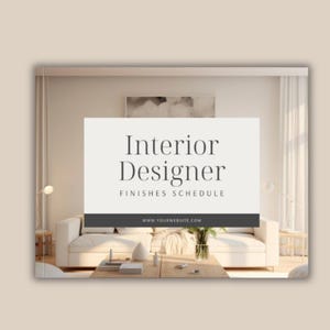 Interior Design Finishes Schedule | Business - Etsy