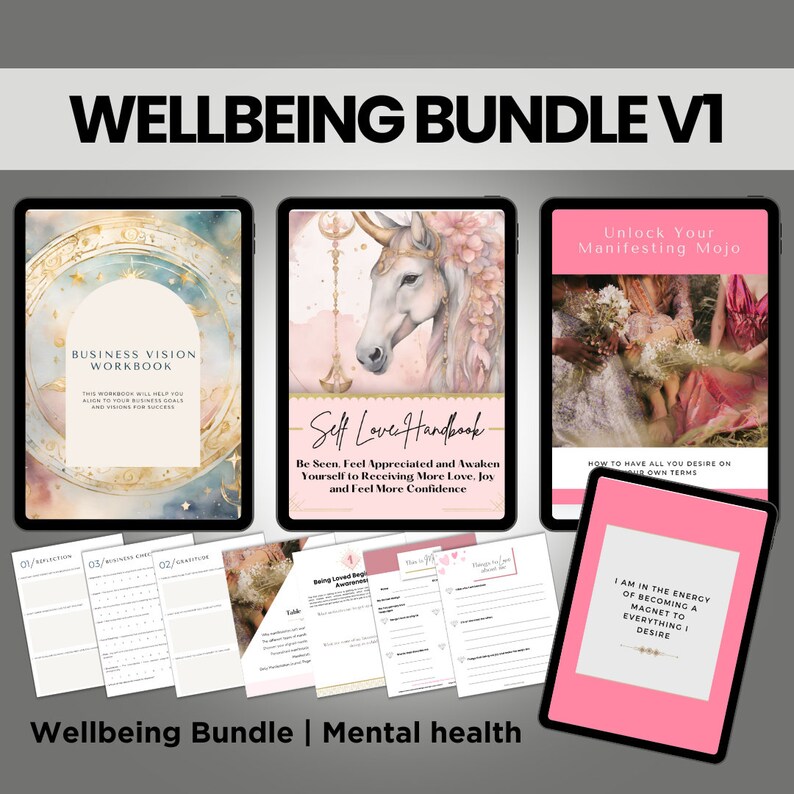 Wellbeing Bundle V1 Mental Health 3 MRR Products - Etsy