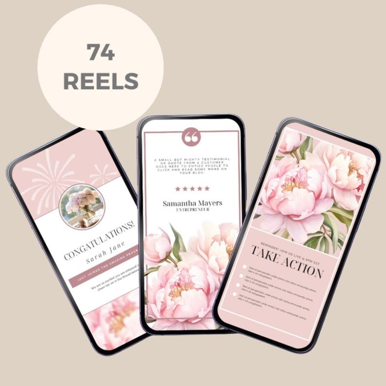 74 Faceless Pink Story/reel-sized Templates Social Media Instagram - Etsy