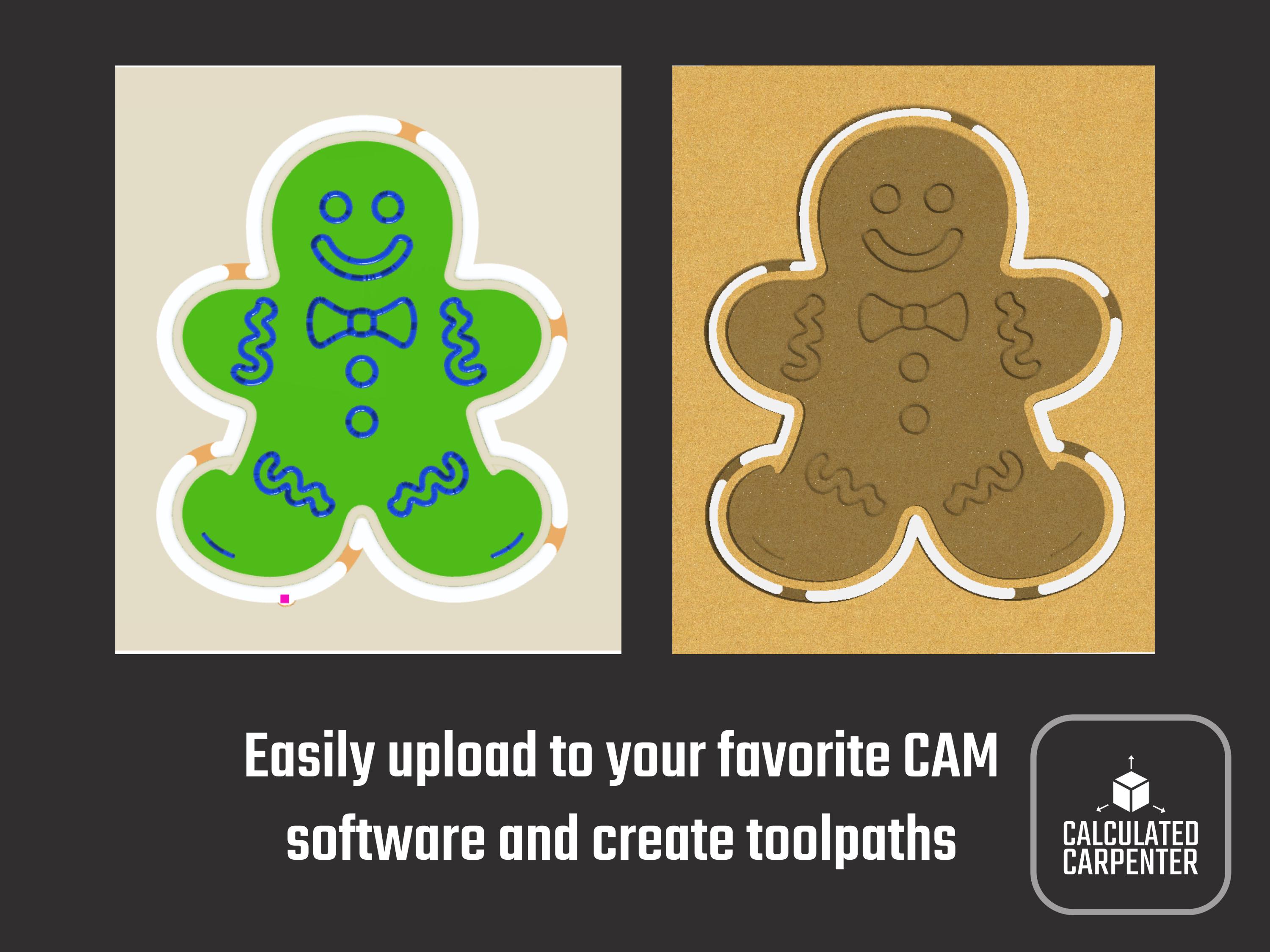 Gingerbread Man CNC Router File Christmas Decor CNC Digital Download ...