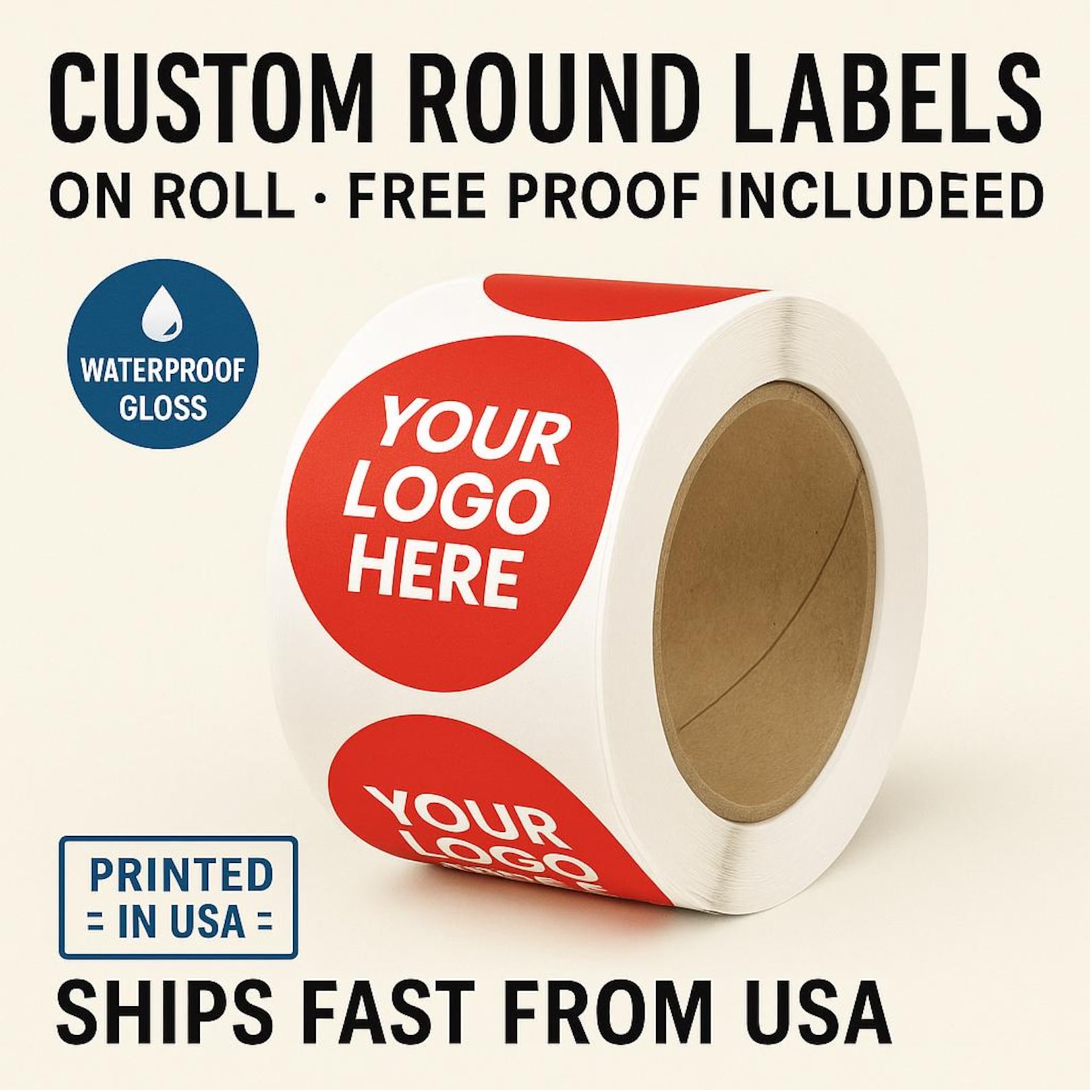 Custom Round Logo Stickers: Waterproof Labels for Product Packaging - Etsy