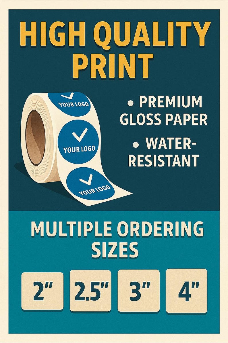 Custom Round Logo Stickers: Waterproof Labels for Product Packaging - Etsy
