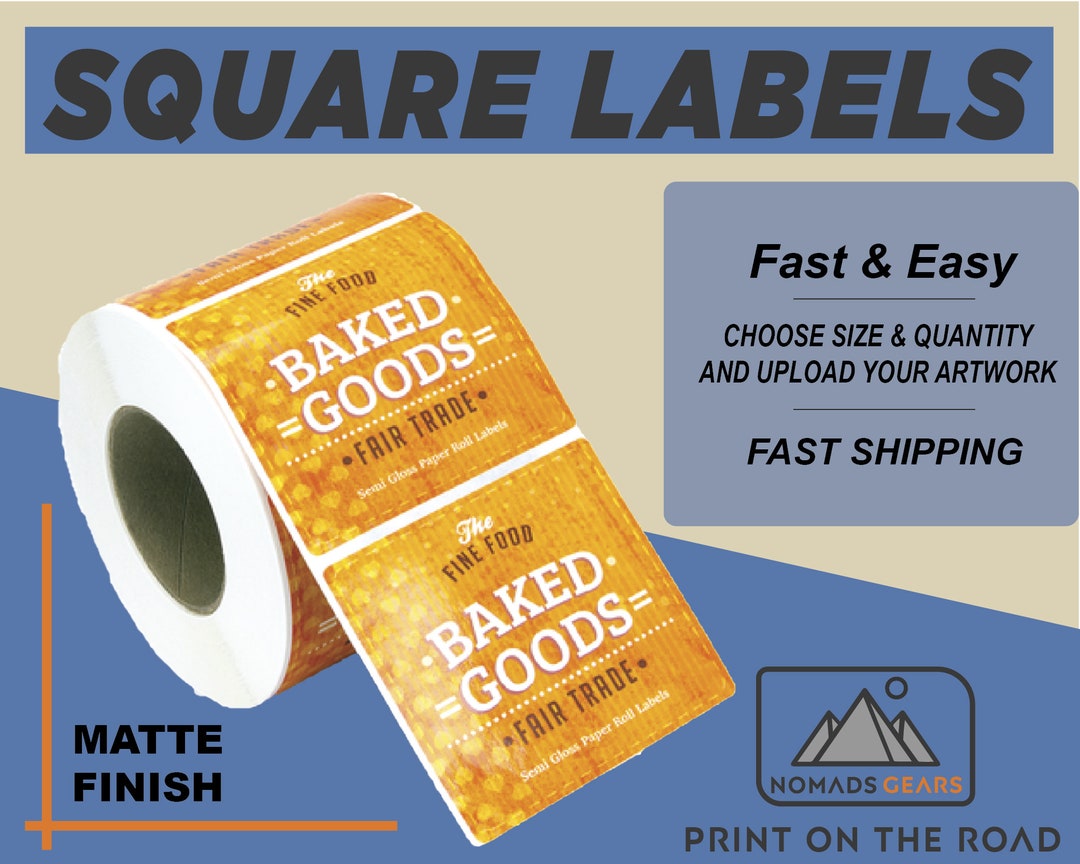 3 Inches Square Custom Labels on Roll Premium Water-resistant Labels ...