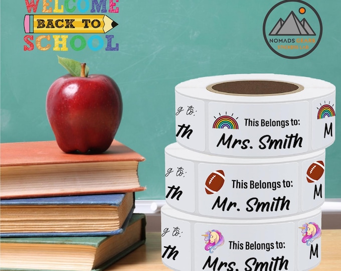 Custom Teacher Labels, 2.25 X 1.25 Inch Sticker, Teacher Book Stickers ...