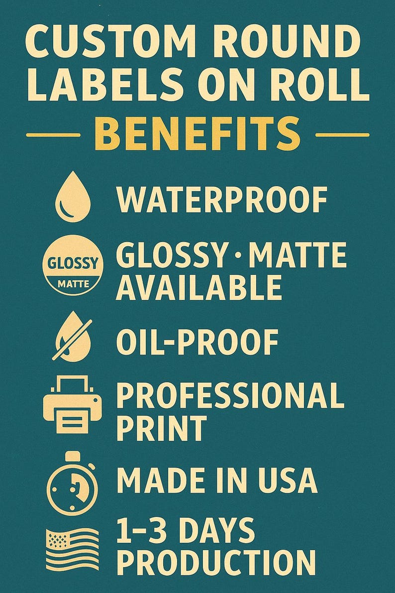 Custom Round Logo Stickers: Waterproof Labels for Product Packaging - Etsy