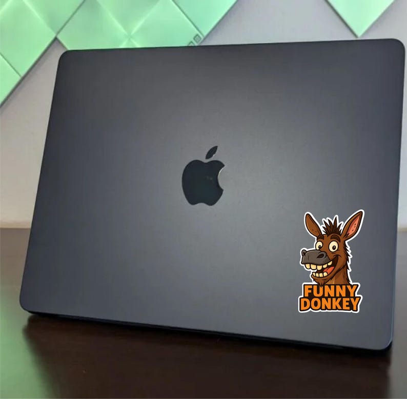 Funny Donkey Sticker Goofy Cartoon Animal Vinyl Decal - Etsy