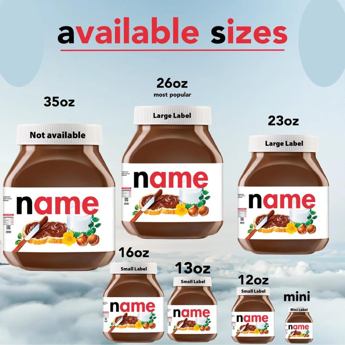 Personalised Chocolate Spread LABEL VINYL STICKER Funny Novelty Gift ...