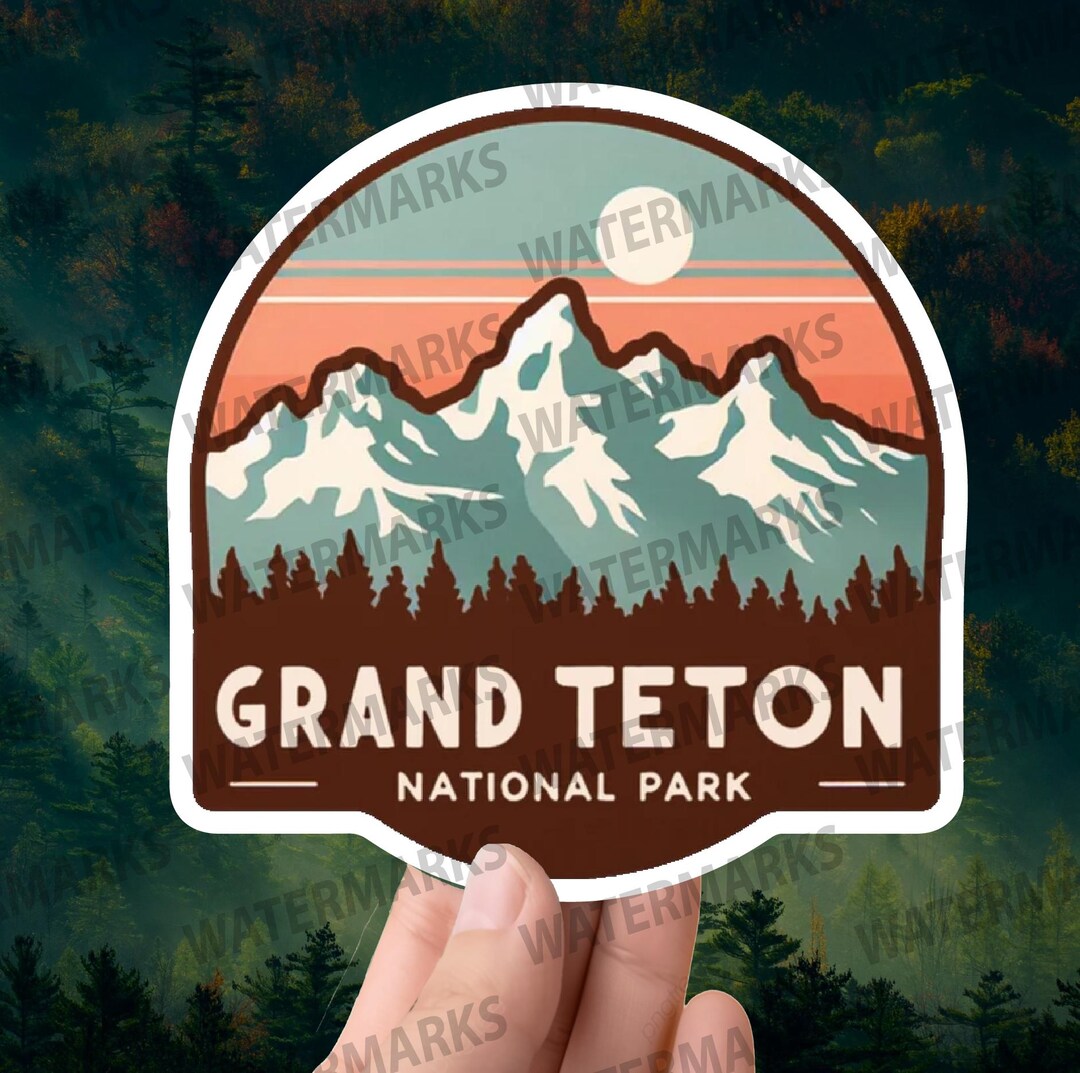 Grand Teton Sticker, National Park Sticker, Wyoming Sticker, Mountain ...