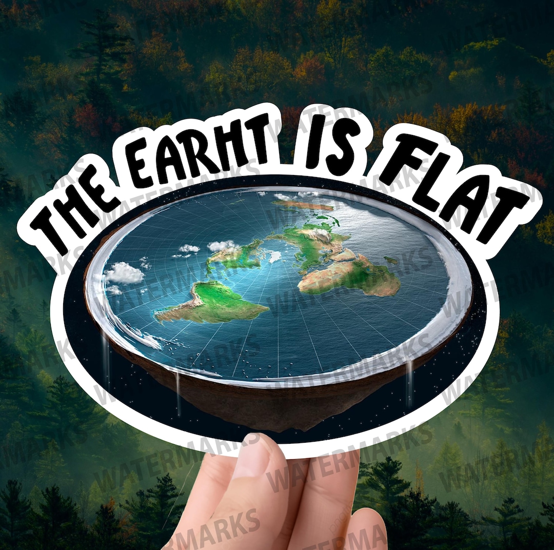 Flat Earth Funny Sticker" – Vinyl Decal for Conspiracy Lovers - Etsy