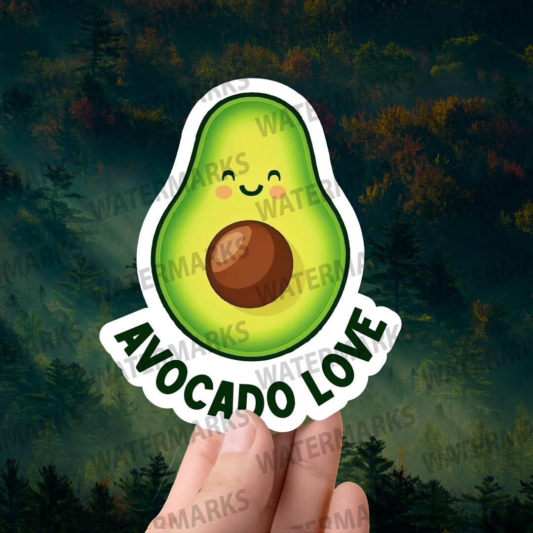 Kawaii Avocado Sticker: "avocado Love" Laptop Decal - Etsy