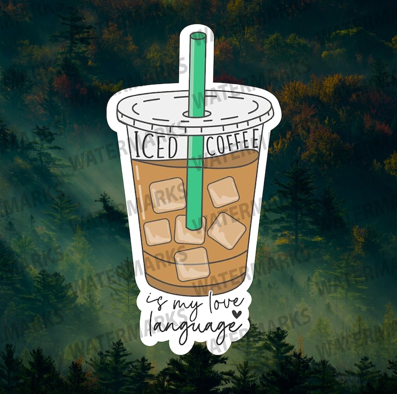 Iced Coffee Sticker – Love Language Vinyl Decal - Etsy